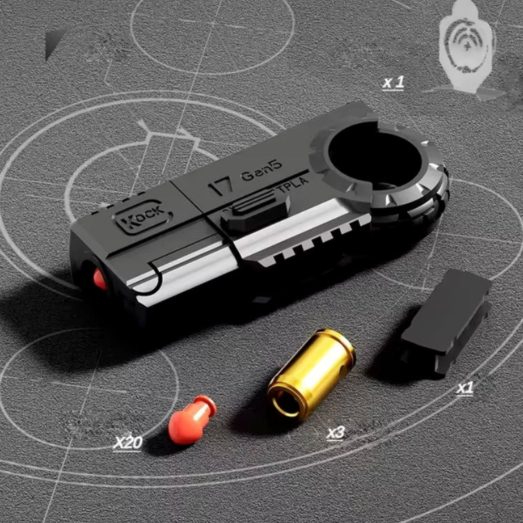 Fidget Gun Black Alloy Spinner – EDC Stress Toy UK