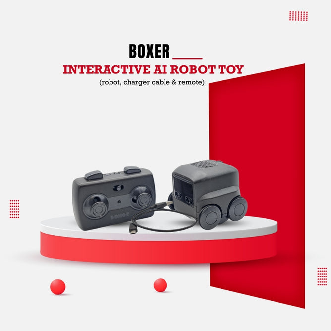 Boxer RC Robot Toy Grey | Interactive STEM Toy for Kids 6+