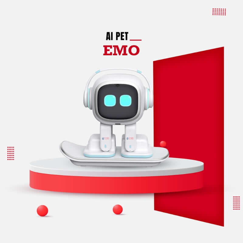 White Emo Go Home AI Robot – Voice Control & LED Charger