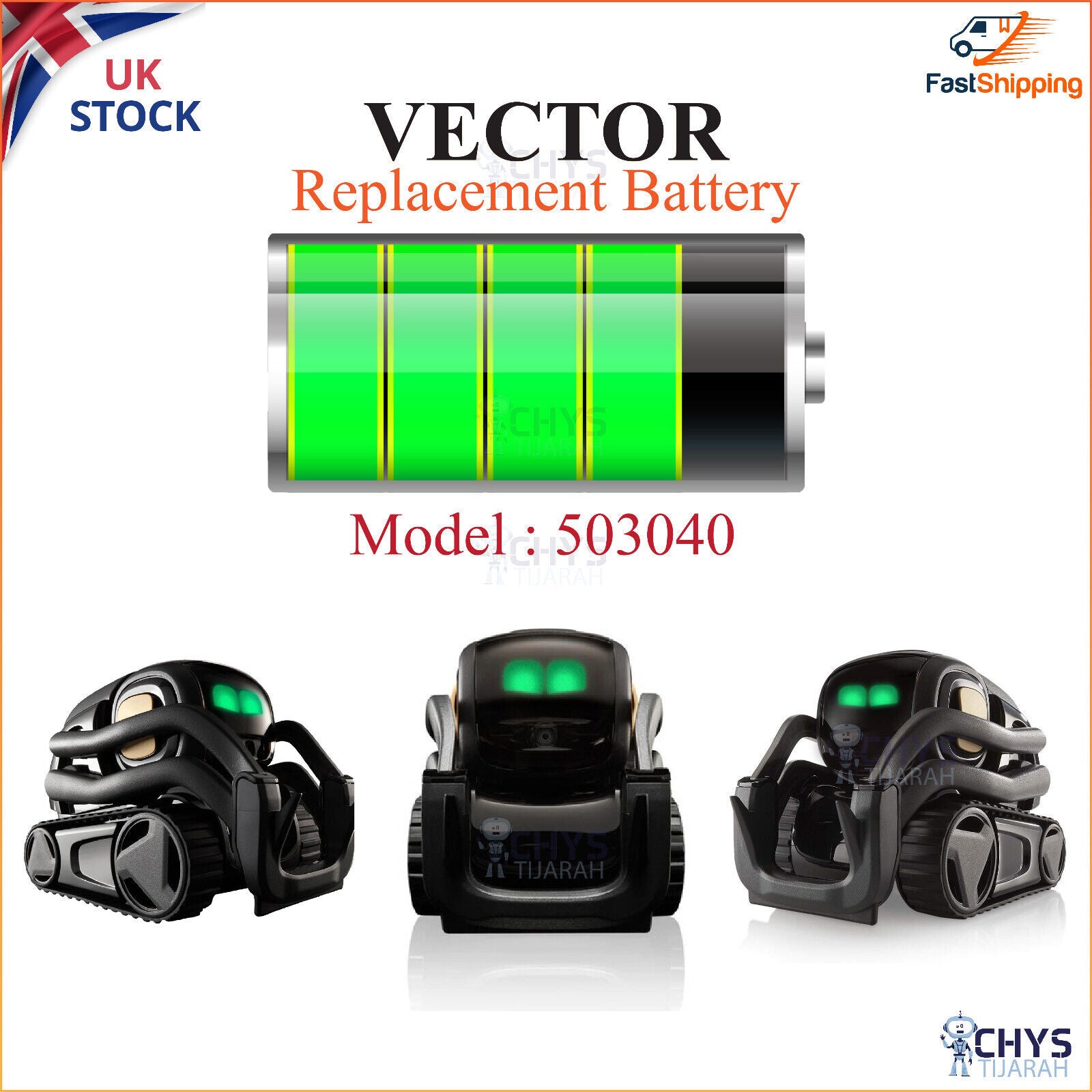 VECTOR ROBOT BATTERY REPLACEMENT / UPGRADE 3.7V 600mAh Li-ion Polymer
