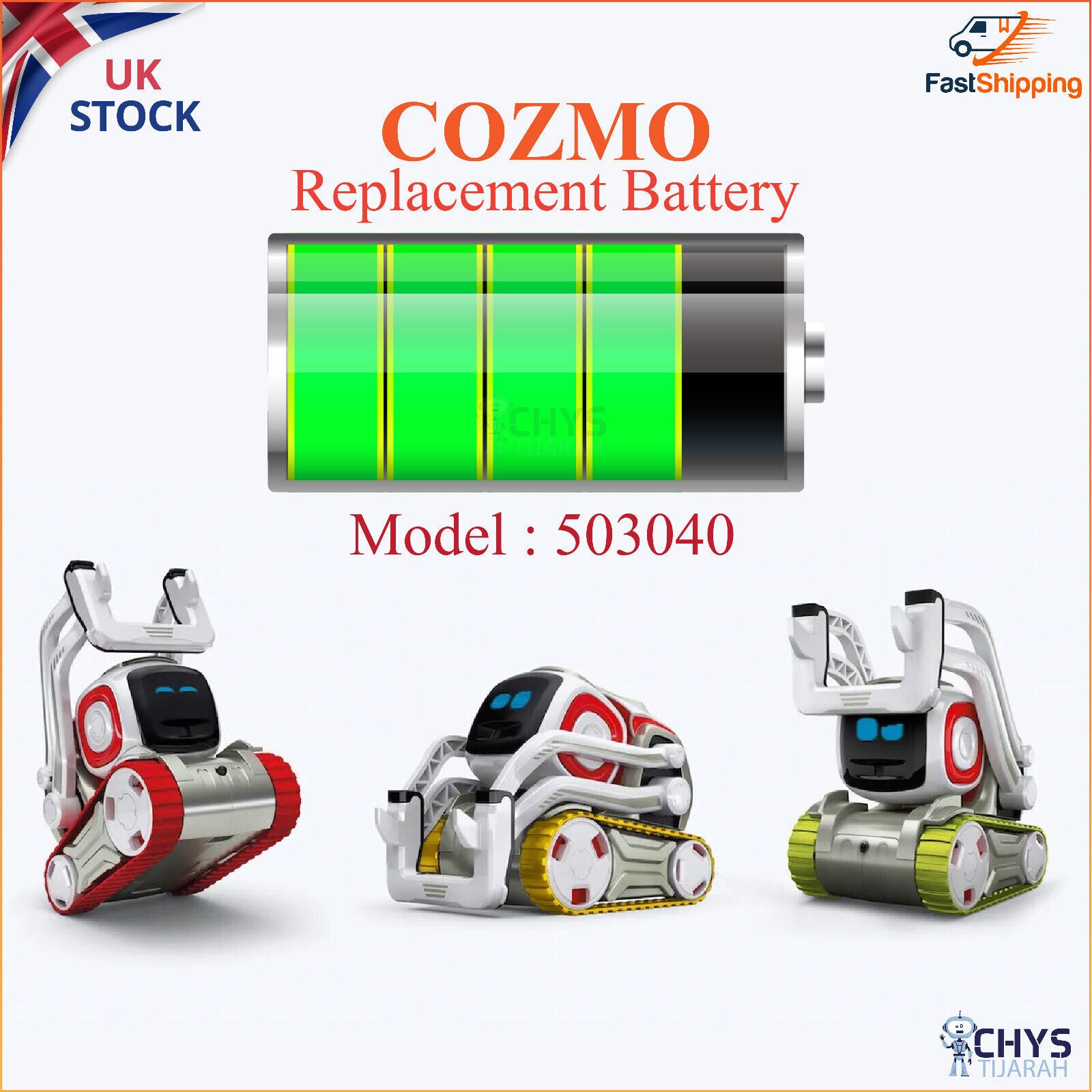 COZMO ROBOT BATTERY REPLACEMENT / UPGRADE 3.7V 503040 600mAh Li-ion Po