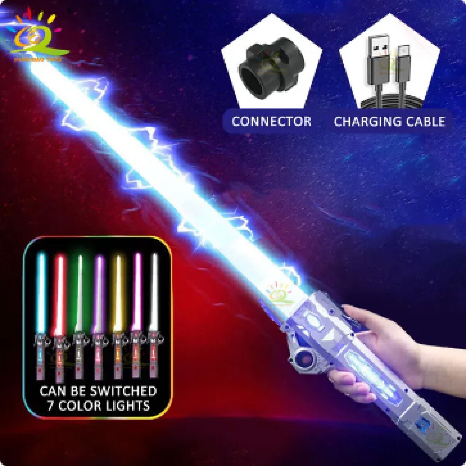 Retractable Lightsaber Finger Rotating Sword Flash Luminous Toy for Ch